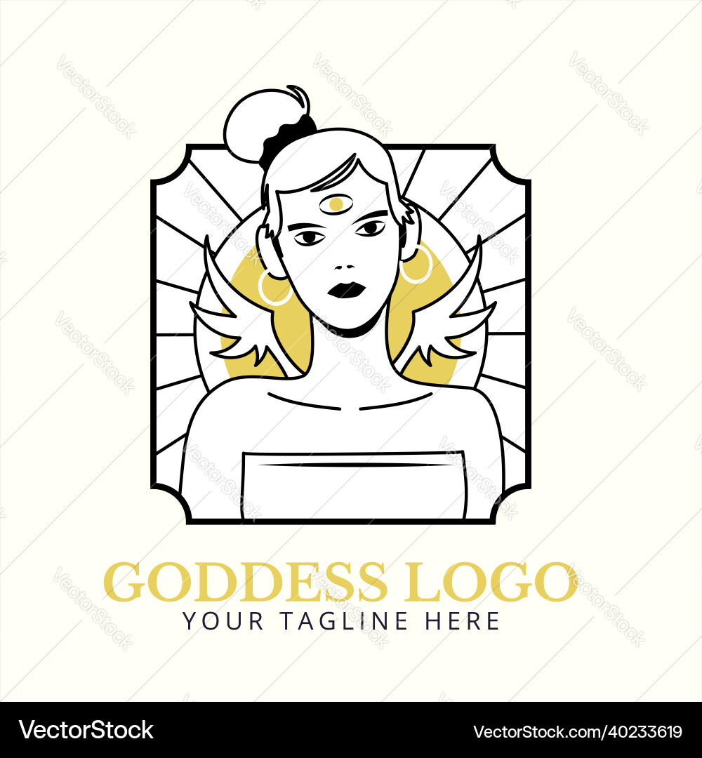 Goddess logo template flat design Royalty Free Vector Image