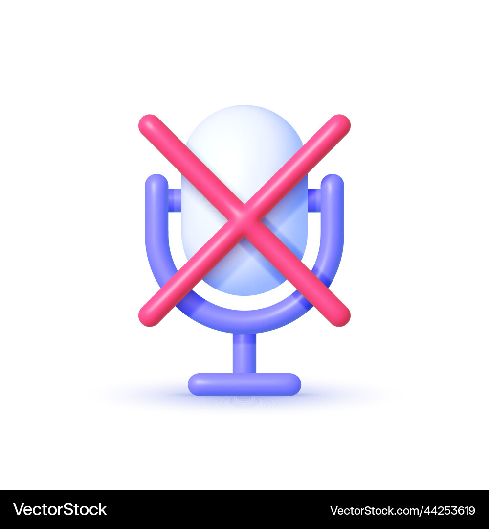 No sound 3d on white background wave Royalty Free Vector