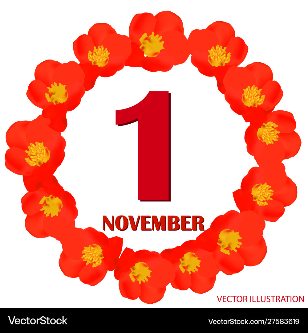 November 1 icon for planning important day Vector Image