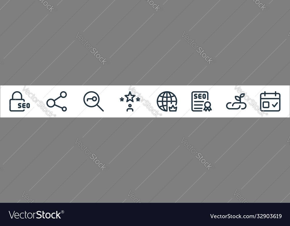 Web apps seo line icons linear set quality line Vector Image