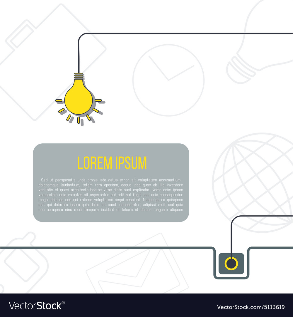 Wire plug and socket with light bulb Royalty Free Vector