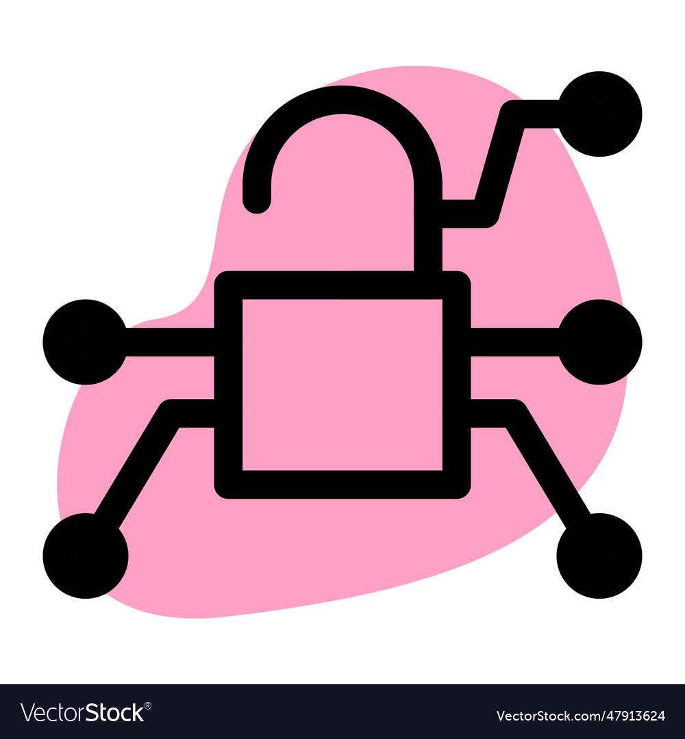 Lock with encryption for maximum security Vector Image