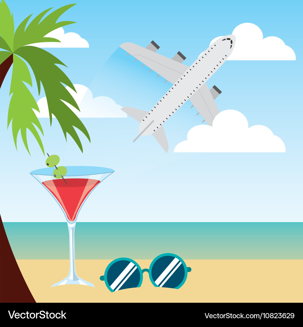 Beach landscape vacations icon Royalty Free Vector Image