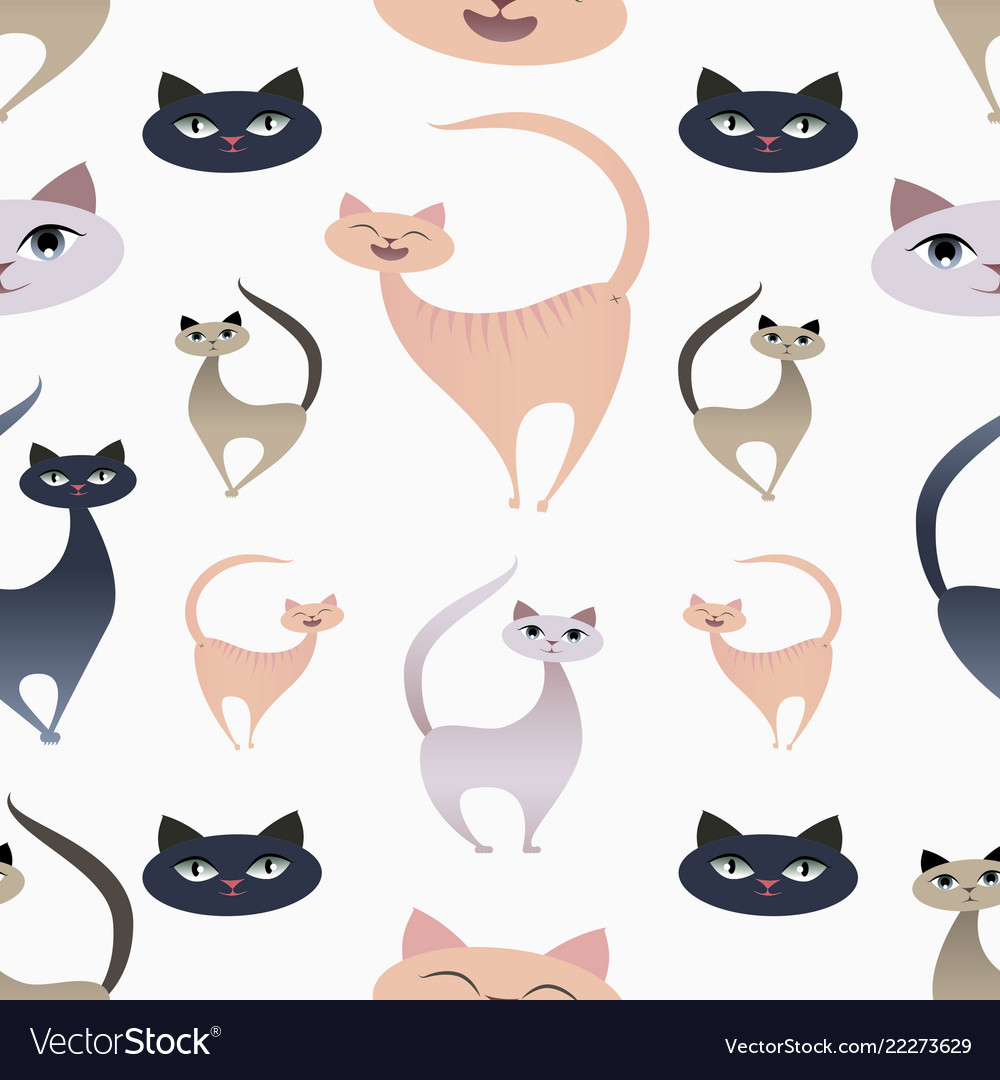 Cat patterns-03 Royalty Free Vector Image - VectorStock