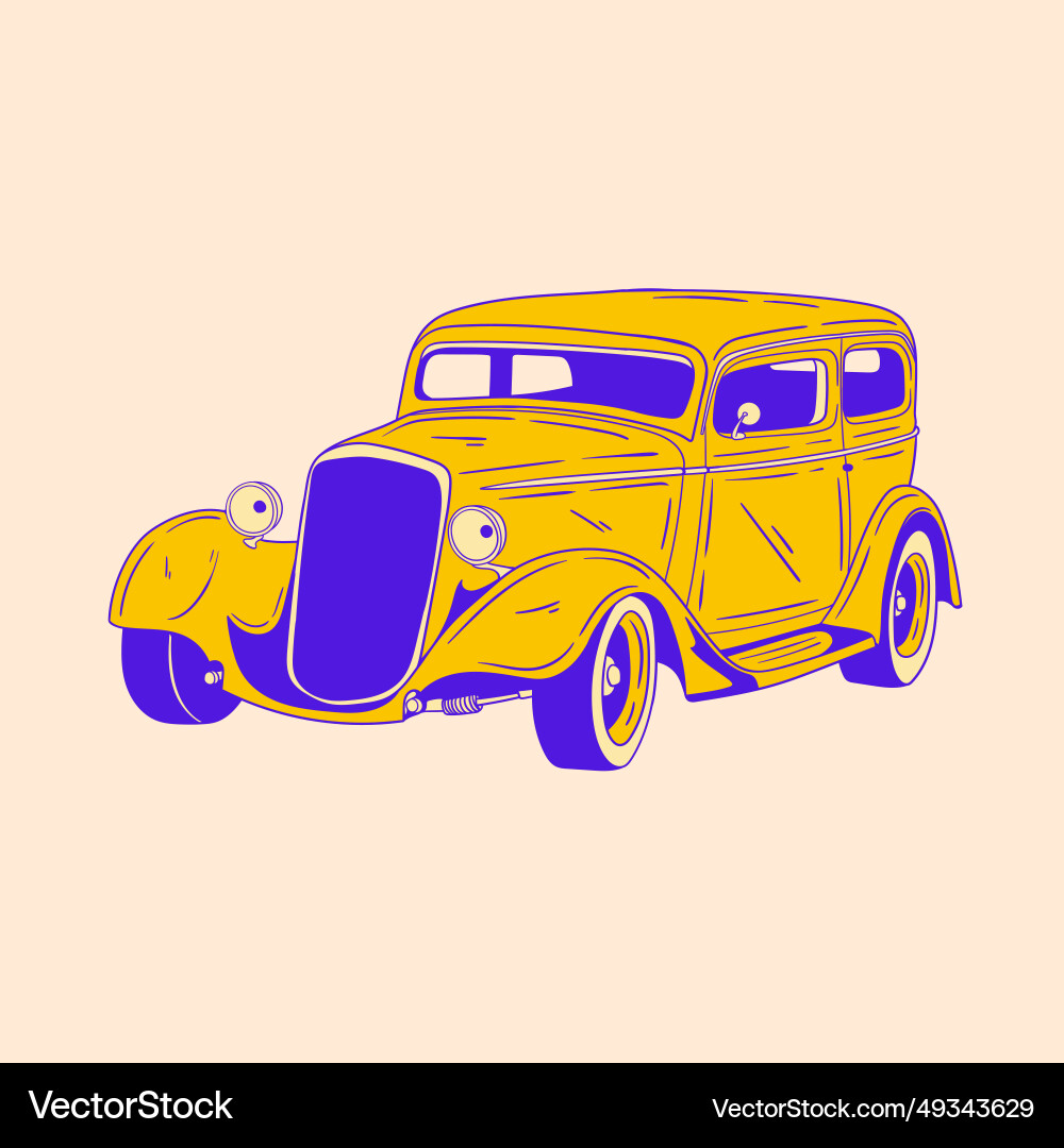 Classic retro car design 16 Royalty Free Vector Image