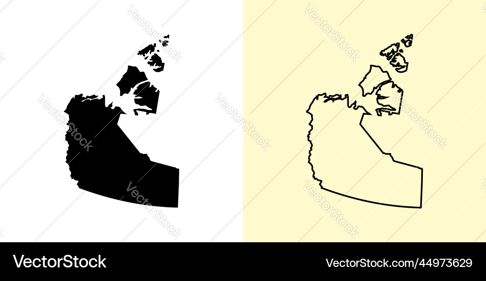 Northwest territories map canada americas filled Vector Image