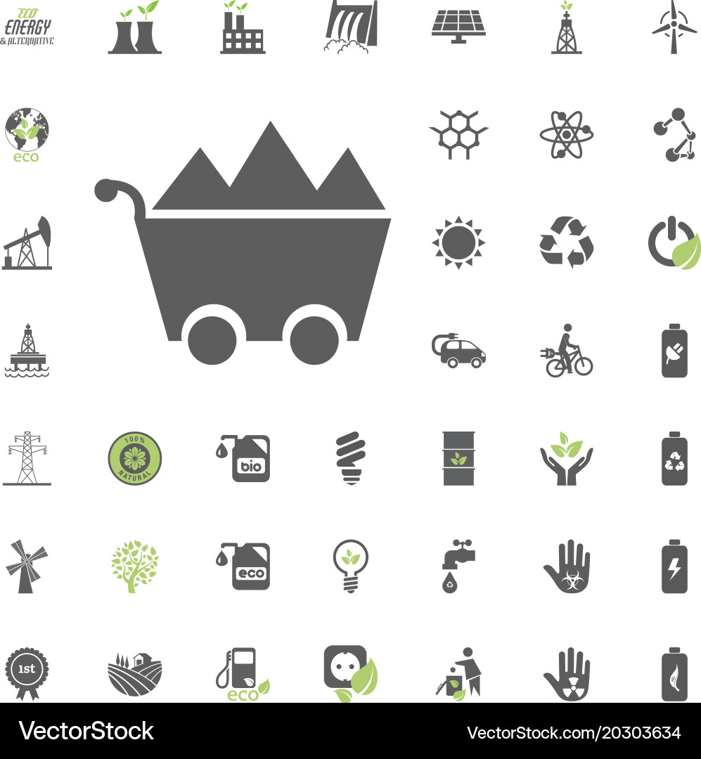 Coal icon eco and alternative energy Royalty Free Vector