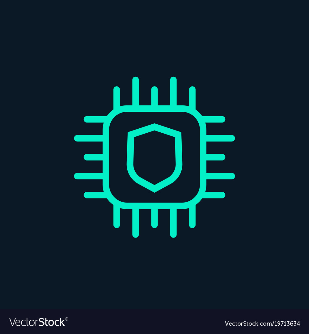 Cryptography icon linear Royalty Free Vector Image