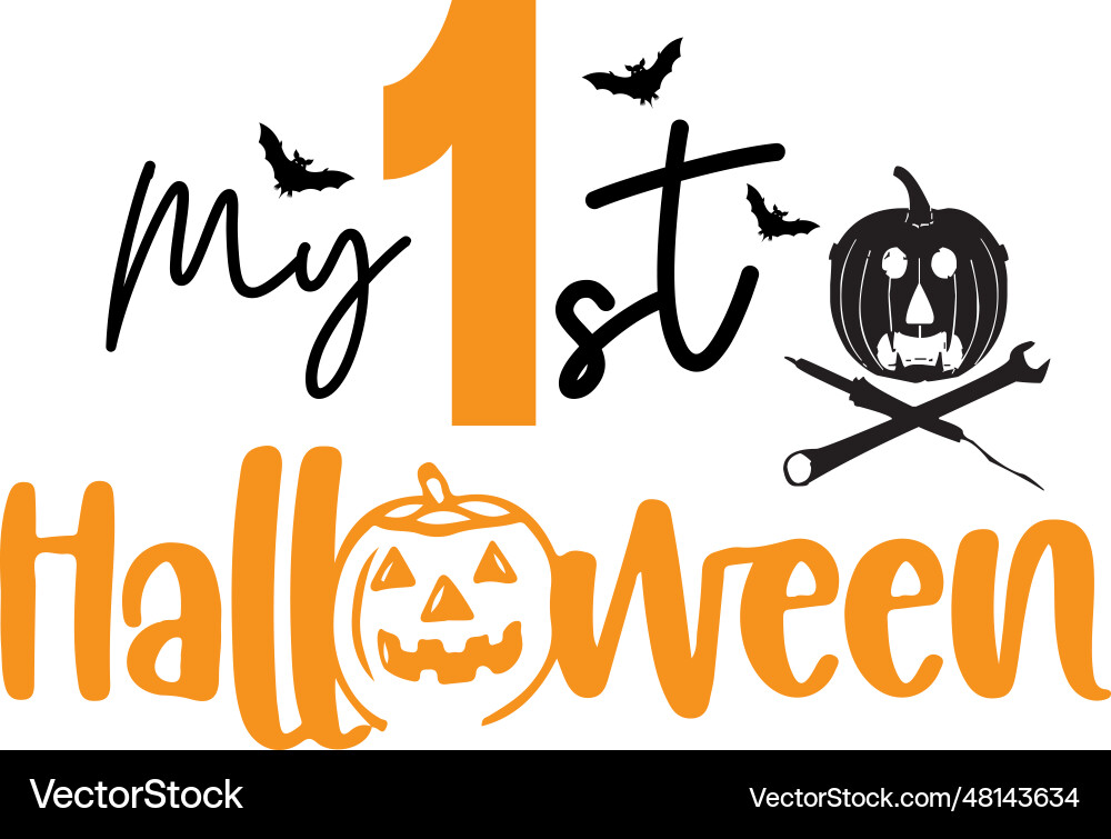 Halloween typography design Royalty Free Vector Image
