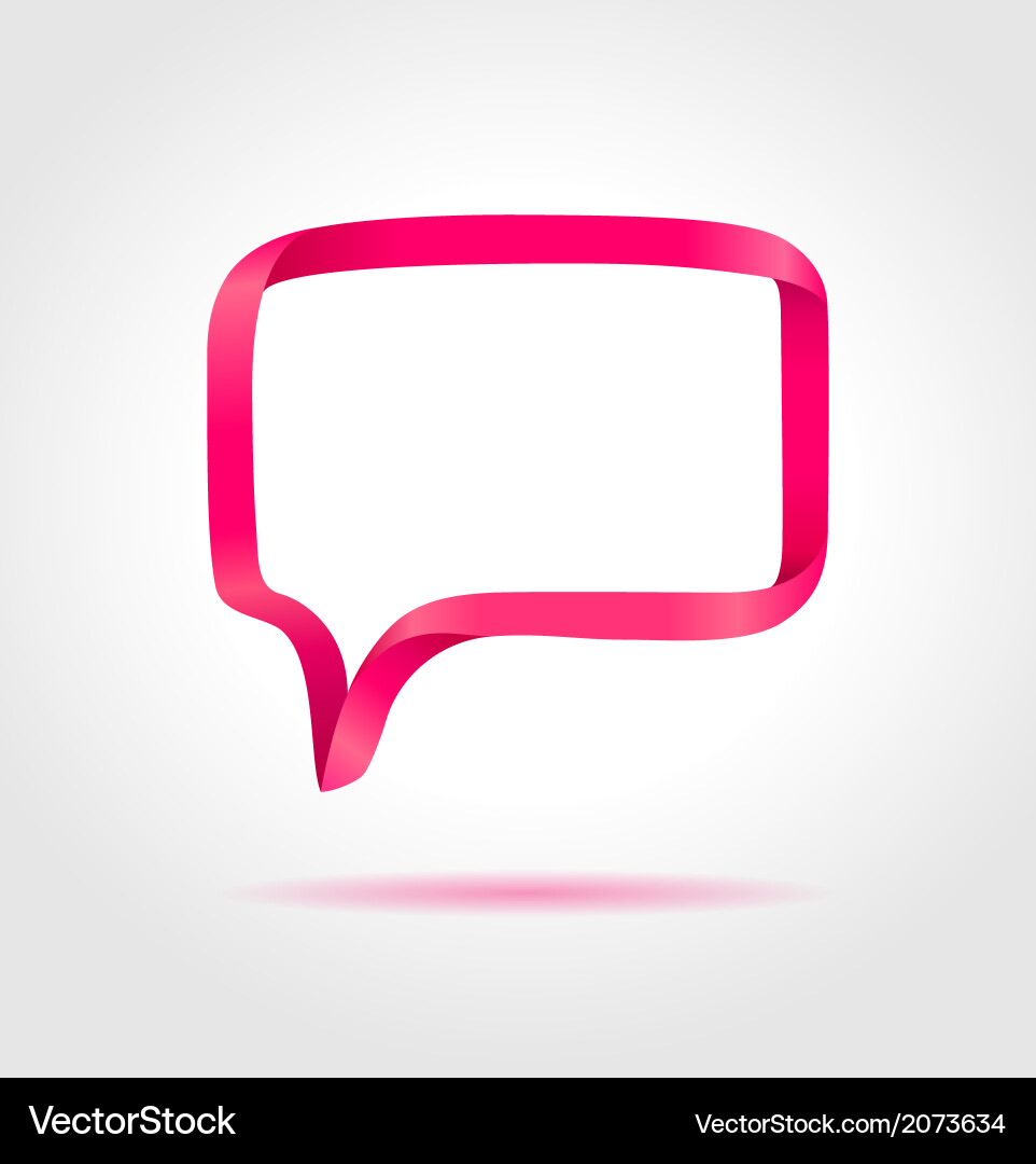 Rectangle magenta speech bubble Royalty Free Vector Image