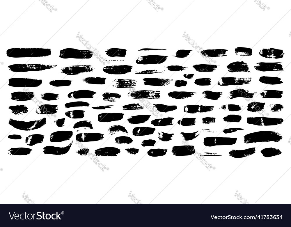 Set of grunge paint ink brush strokes brush Vector Image