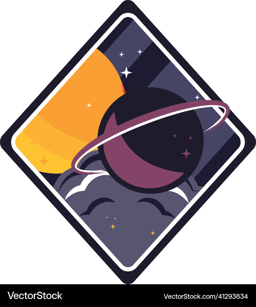 Space planet label Royalty Free Vector Image - VectorStock