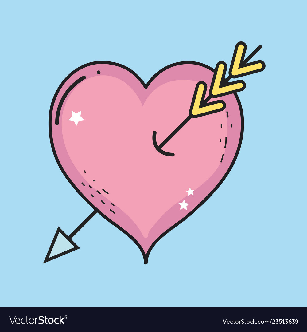Happy valentines day and heart with arrow Vector Image