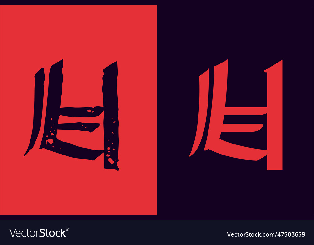 Number 4 four sign logo in gothic style Royalty Free Vector Number 4 four sign logo in gothic style Royalty Free Vector