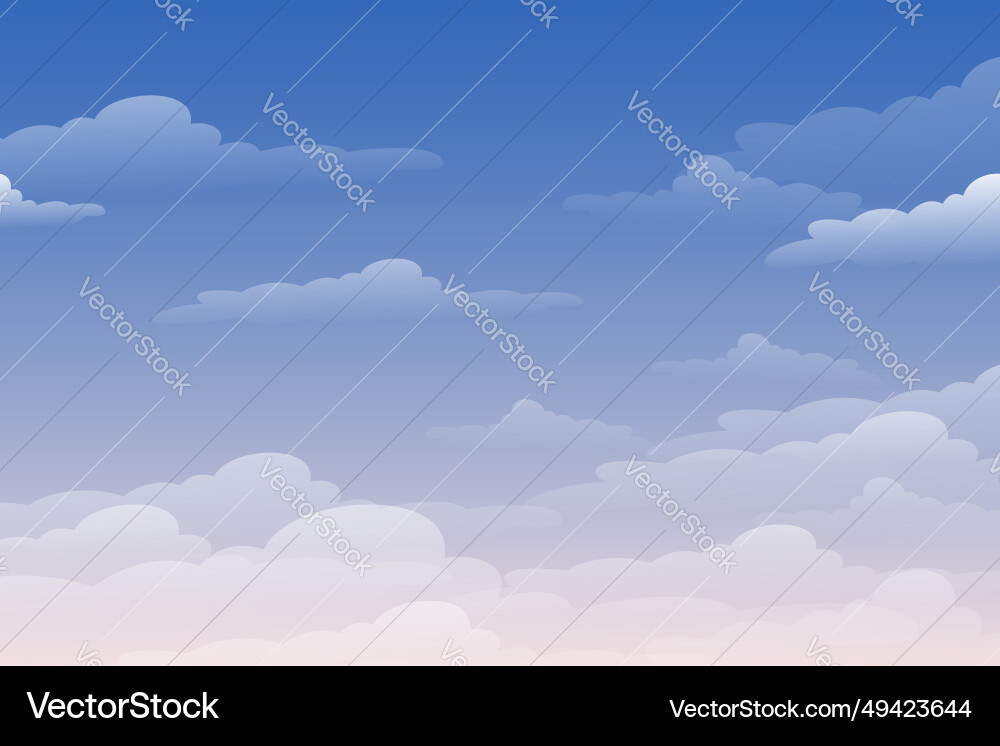 Beautiful sky background with white clouds Vector Image