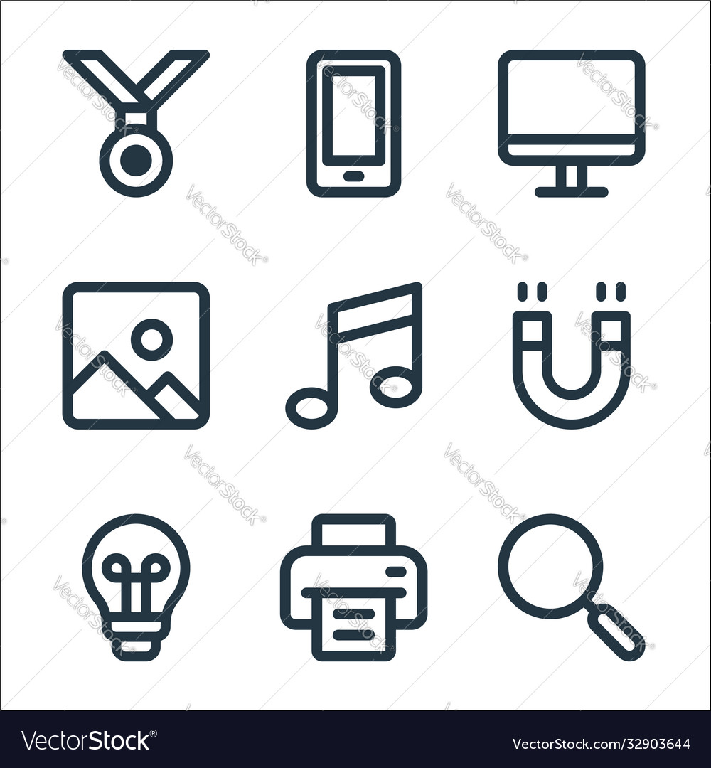 User interface line icons linear set quality line Vector Image