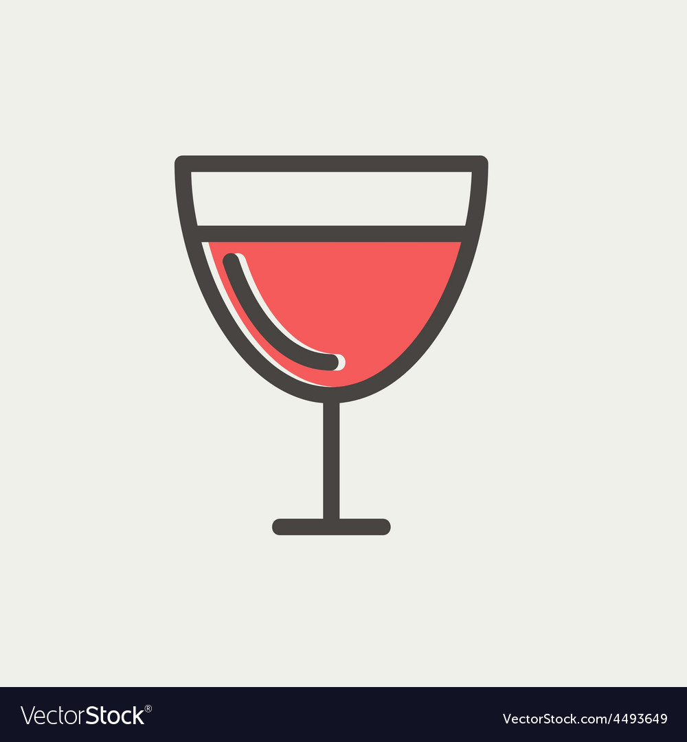 Glass of wine thin line icon Royalty Free Vector Image Glass of wine thin line icon Royalty Free Vector Image