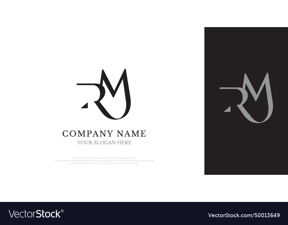 Initial rm logo design Royalty Free Vector Image