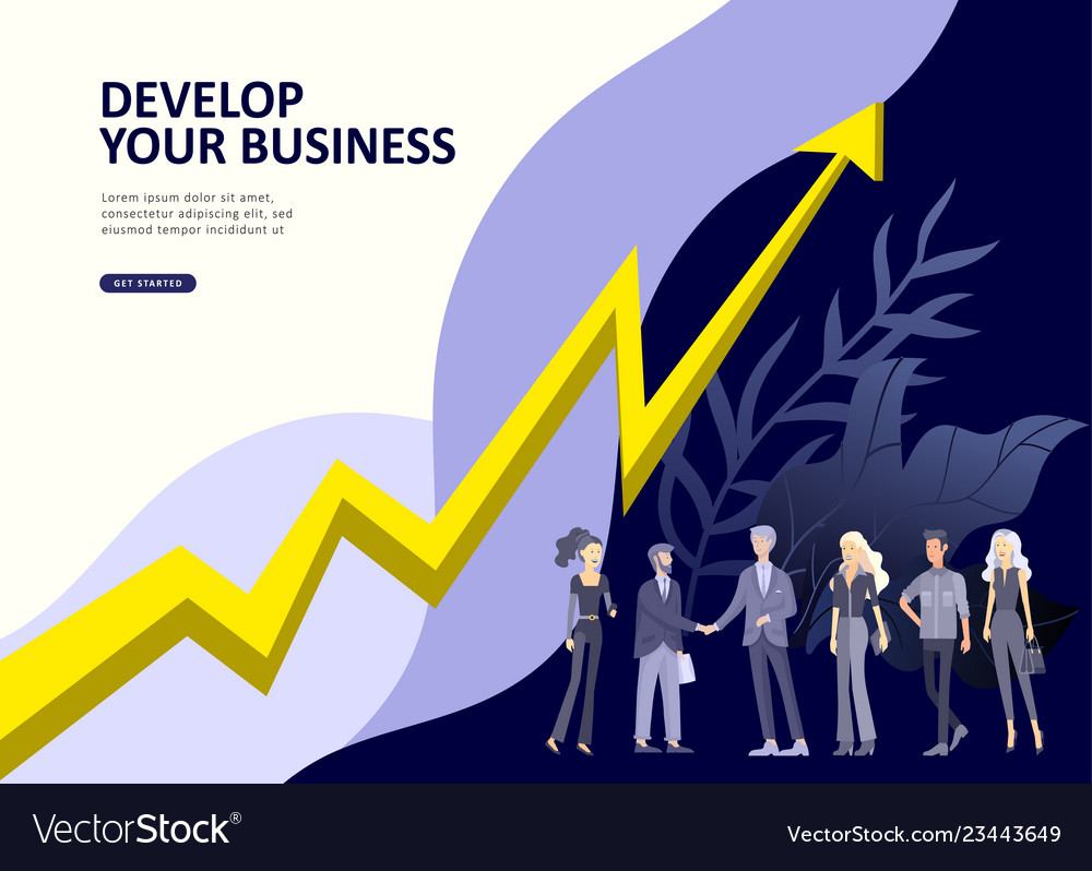 Set landing page template people develop business Vector Image Set landing page template people develop business Vector Image