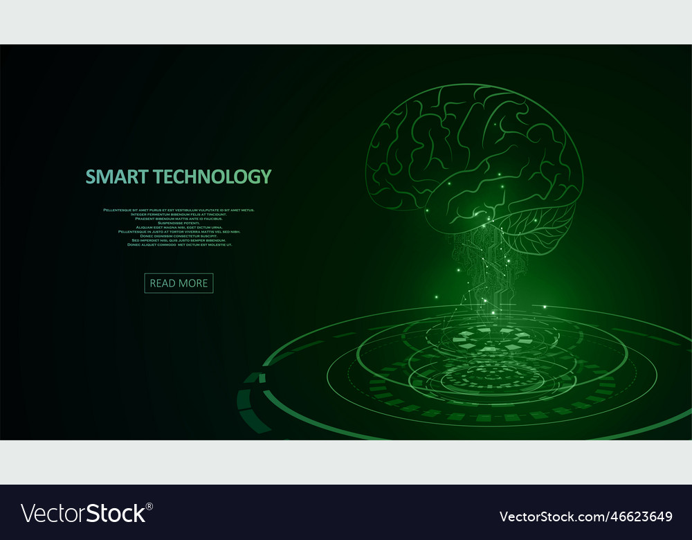 Technological brain Royalty Free Vector Image - VectorStock