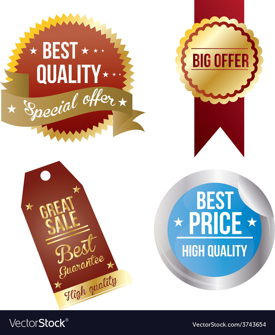 A set labels with text and different designs Vector Image