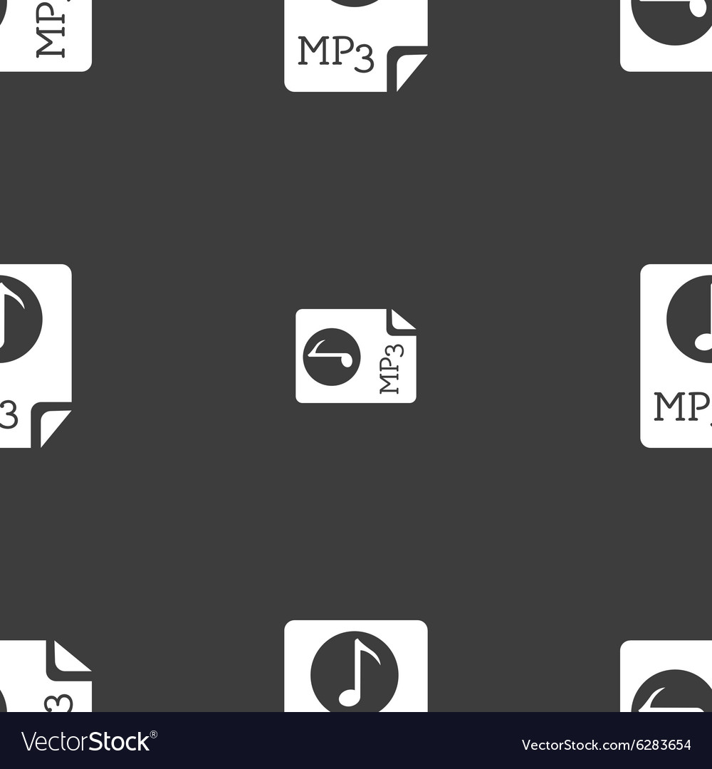 Audio mp3 file icon sign seamless pattern Vector Image