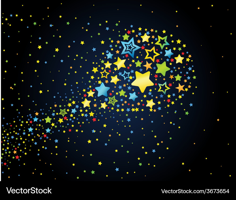 Cartoon star colored comet Royalty Free Vector Image