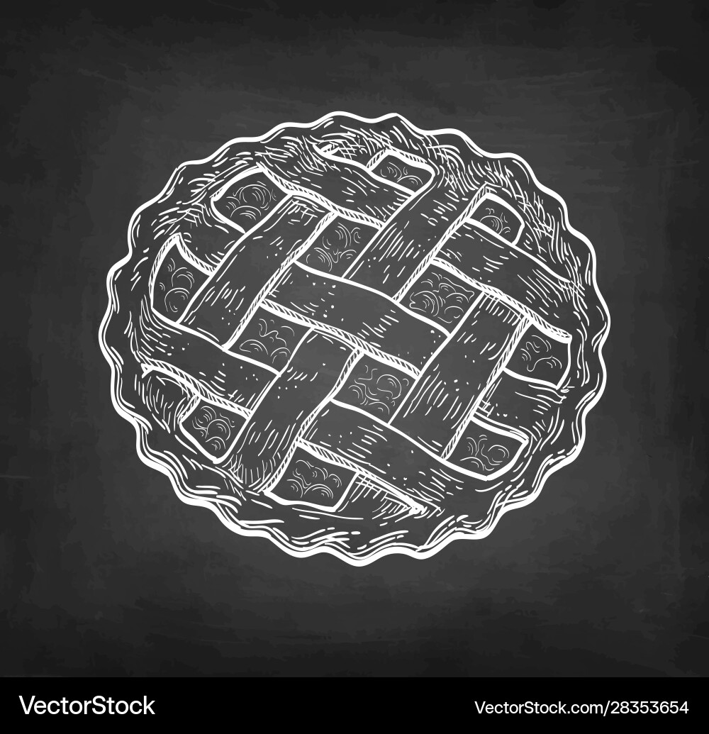 Chalk sketch cherry pie Royalty Free Vector Image
