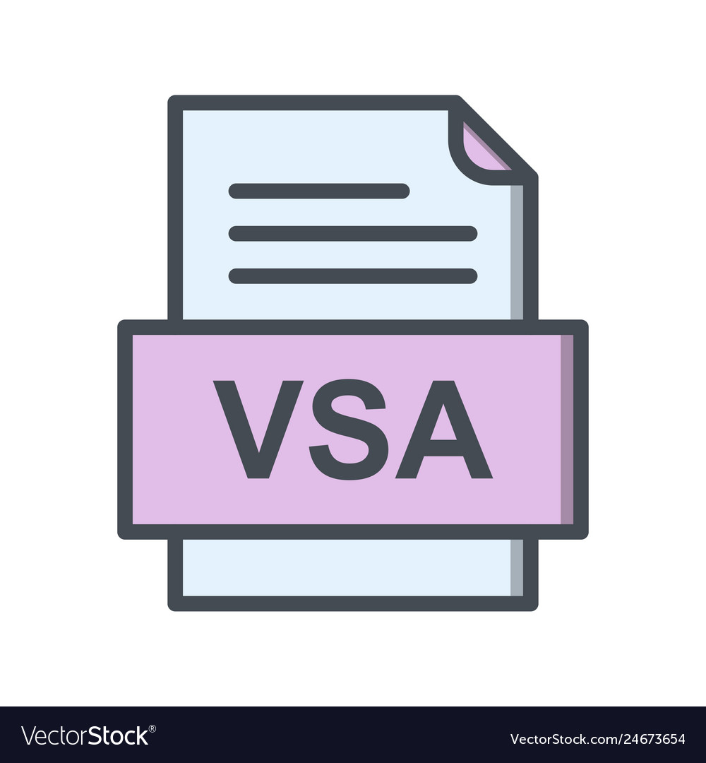 Vsa file document icon Royalty Free Vector Image
