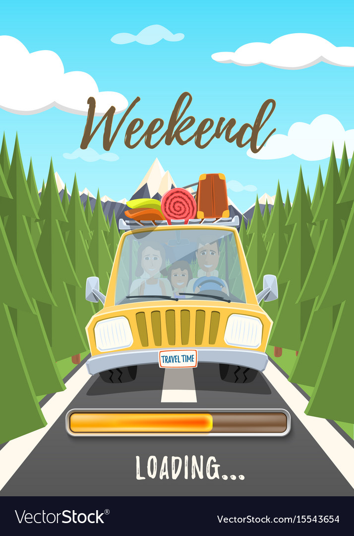 Weekend loading poster Royalty Free Vector Image