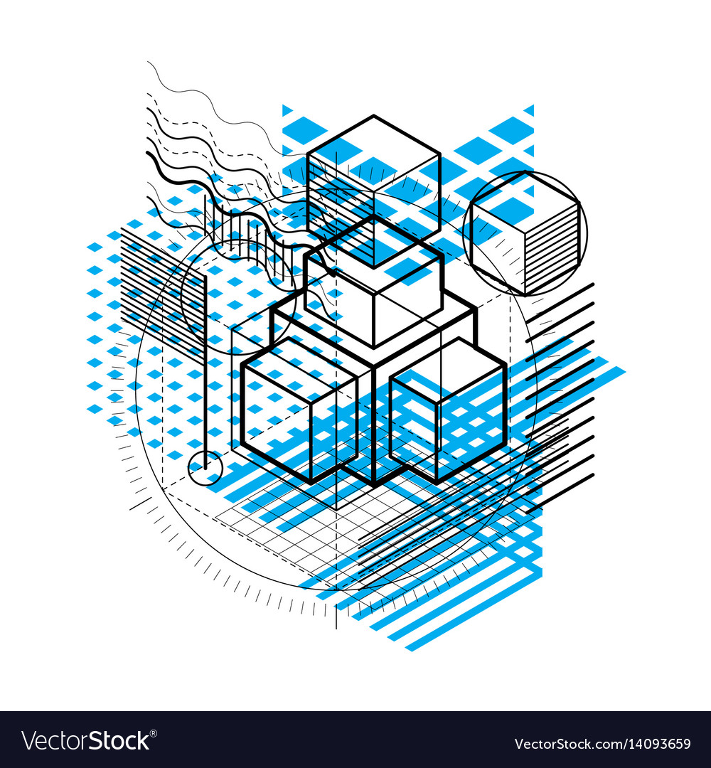 Abstract Background With Isometric Lines Vector Image
