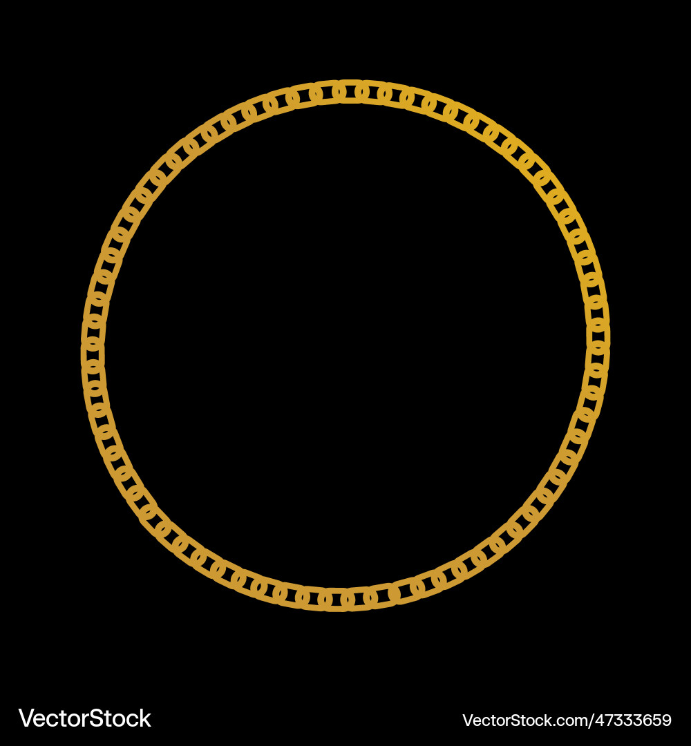 Circle gold chain necklaces Royalty Free Vector Image