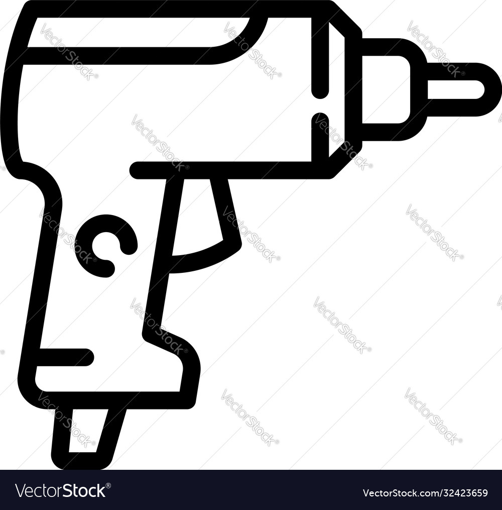 Electric drilling machine icon outline style Vector Image