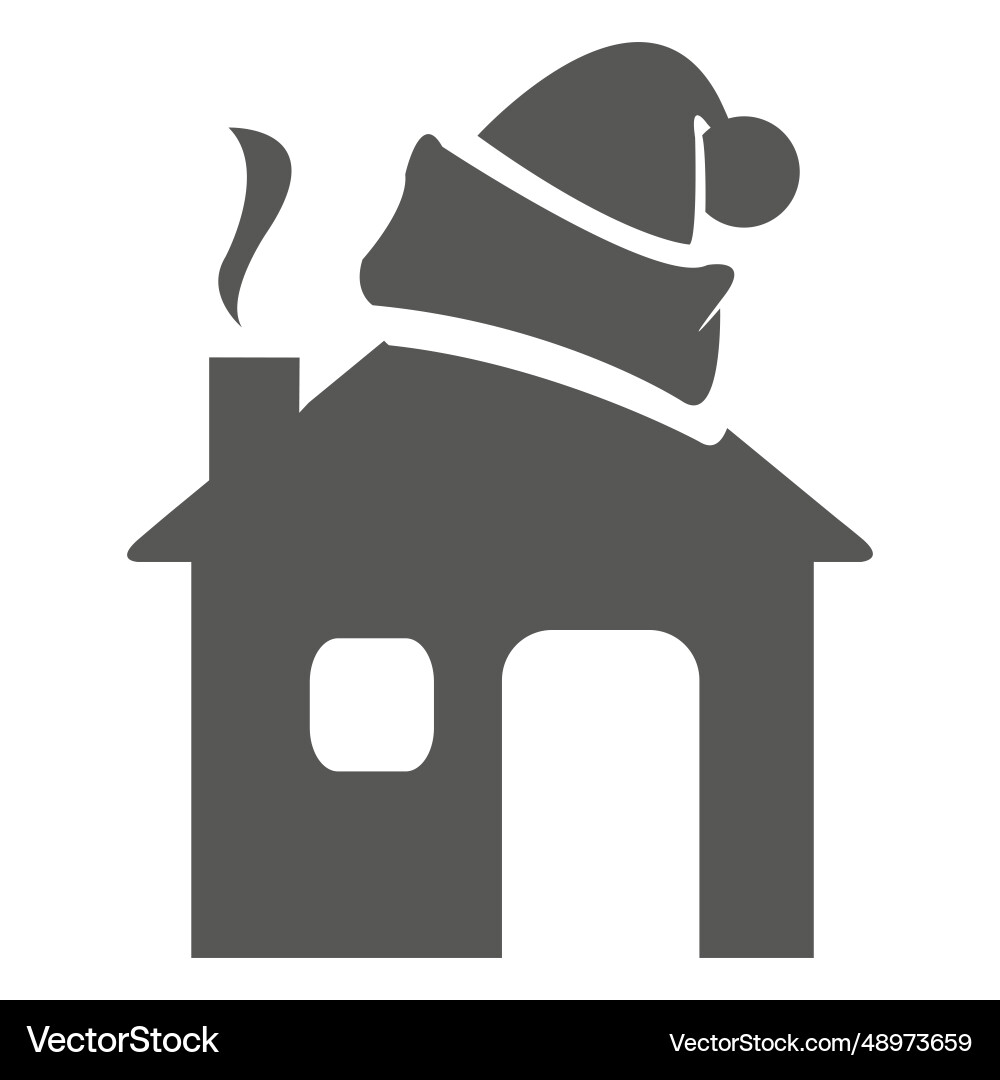 Santa hat on house icon Royalty Free Vector Image