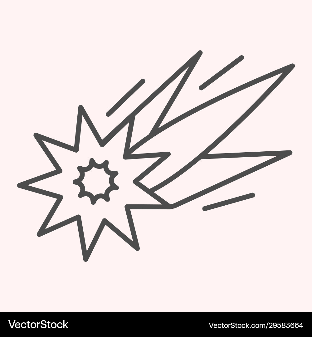 Comet thin line icon falling star meteor Vector Image