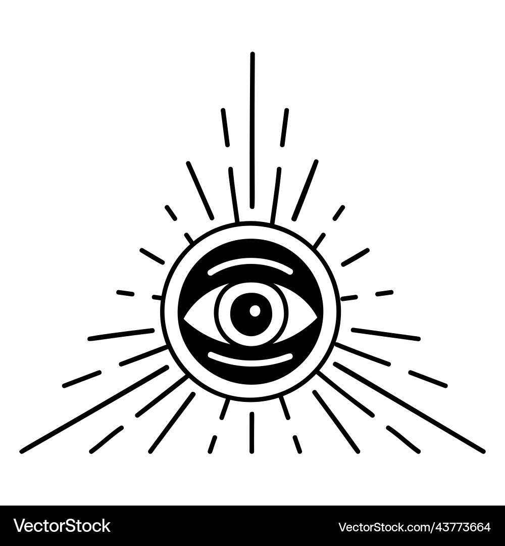 Evil doodle eye hand drawn witchcraft eye Vector Image