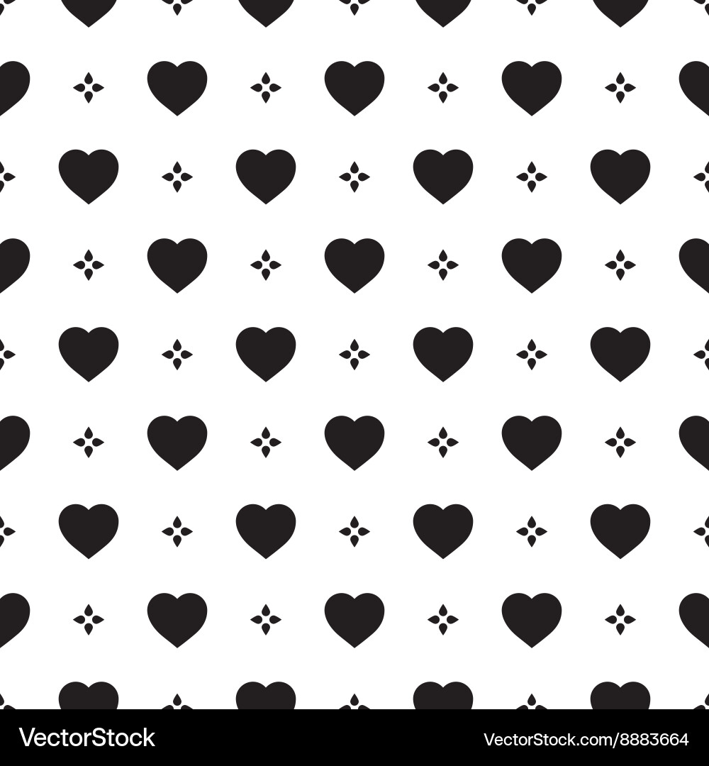 Monochrome seamless pattern with hearts Royalty Free Vector