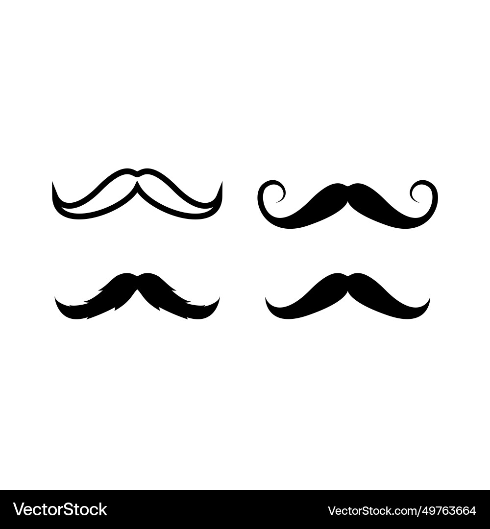 Set of mustache barber logo Royalty Free Vector Image