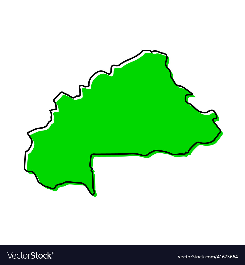 Simple Outline Map Of Burkina Faso Stylized Line Vector Image