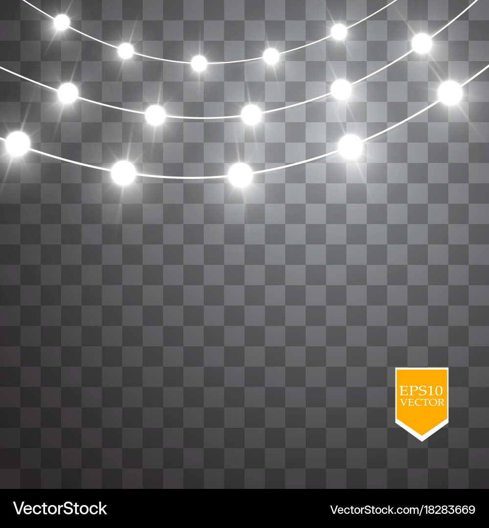Christmas lights isolated on transparent Vector Image
