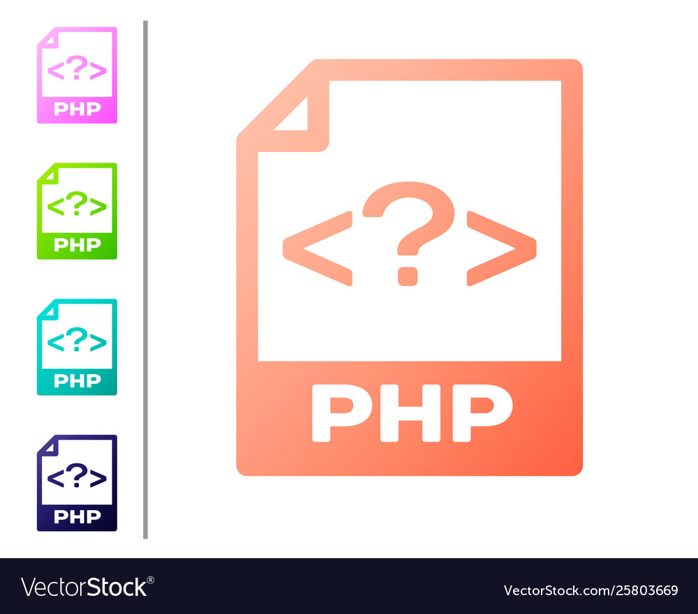 Coral php file document icon download button Vector Image