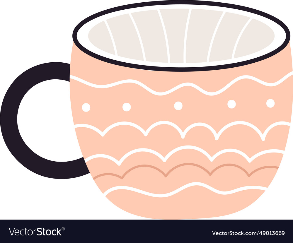 Cup with abstract pattern Royalty Free Vector Image