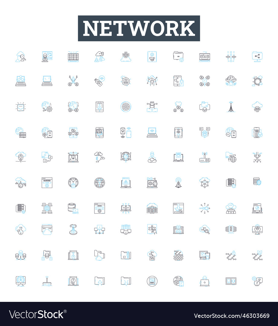 Network line icons set Royalty Free Vector Image