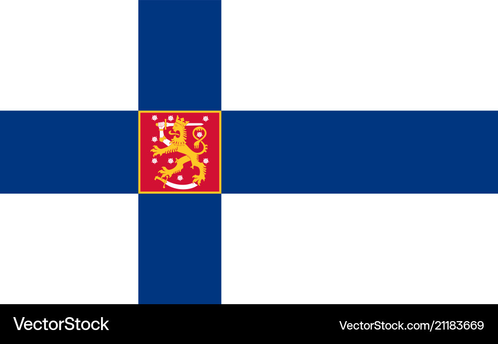 Simple flag of finland Royalty Free Vector Image