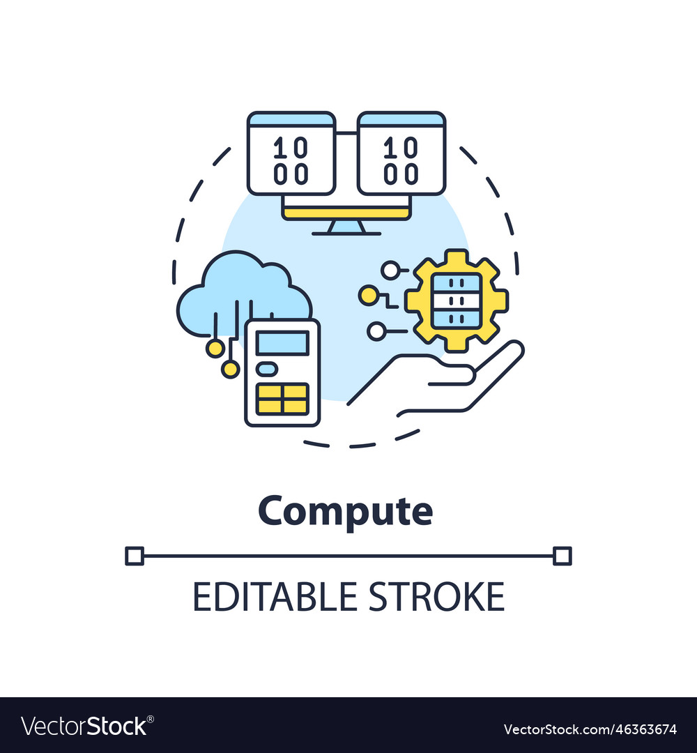 Compute concept icon Royalty Free Vector Image
