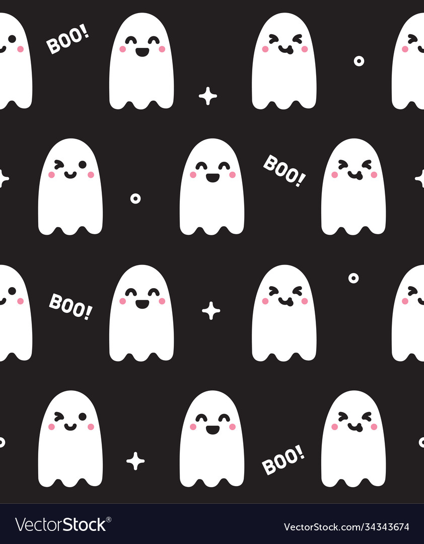 Cute ghost seamless pattern halloween concept Vector Image