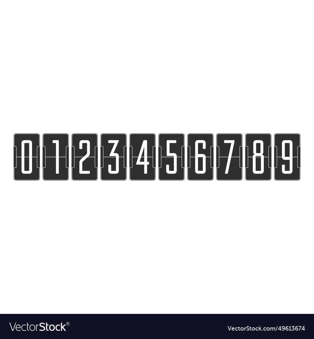 Flip numbers Royalty Free Vector Image - VectorStock