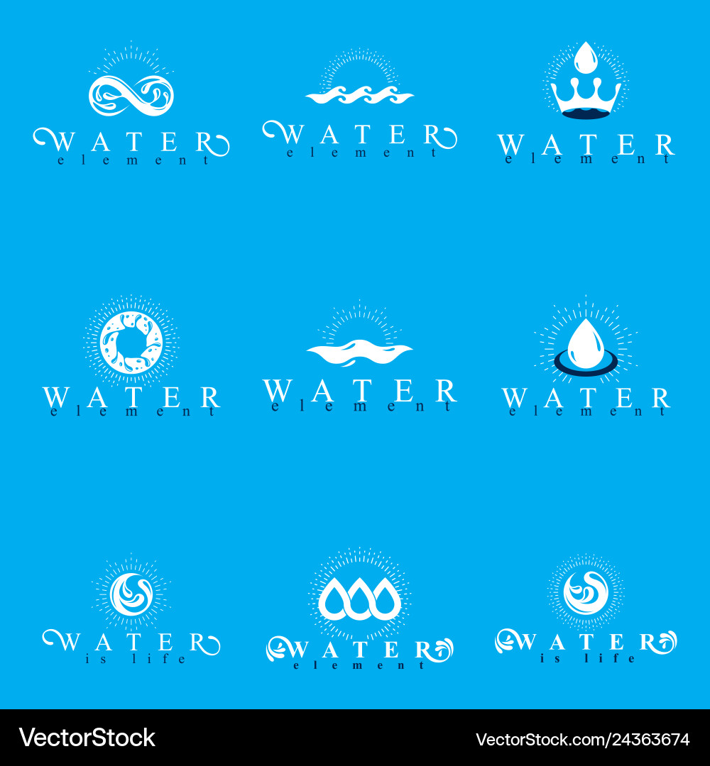 Fresh mineral water design emblems like water Vector Image