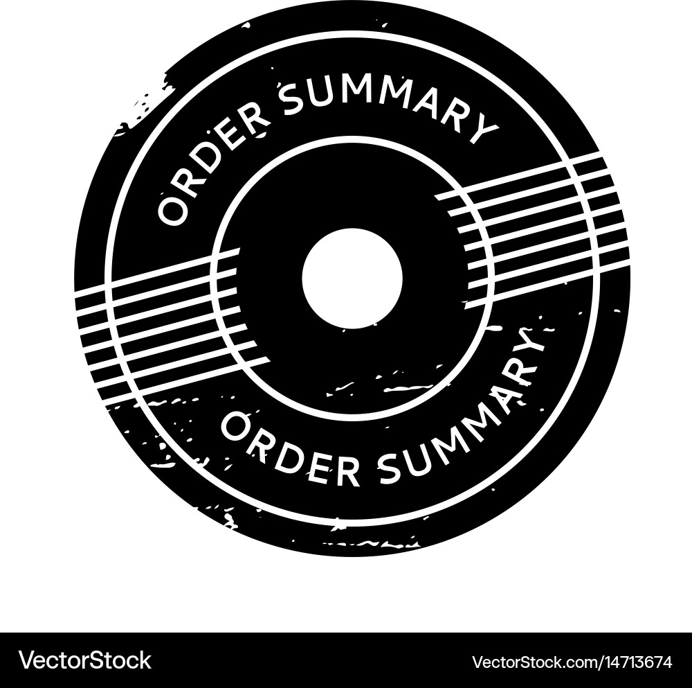 Order summary rubber stamp Royalty Free Vector Image