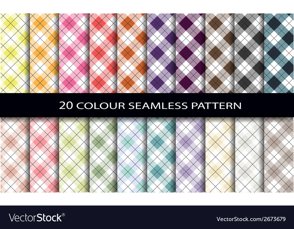 20 color seamless patterns Royalty Free Vector Image